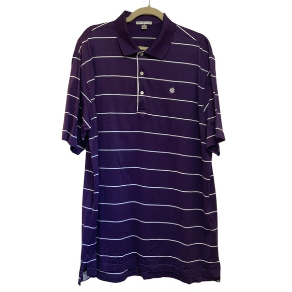 Peter Millar | Shirts | Peter Millar Purple And White Striped Polo Xl ...